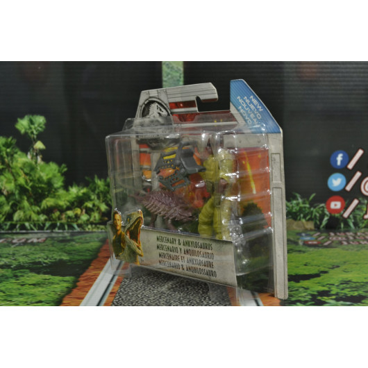 Jurassic World Fallen Kingdom Mercenary con Ankylosaurus Mattel ...