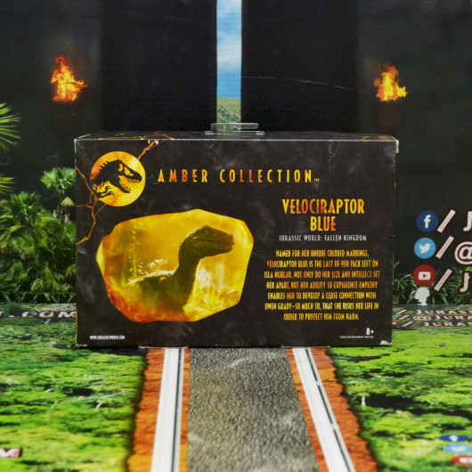Jurassic World Amber Collection Velociraptor Blue Mattel Jurassic Fan Quest